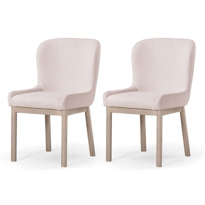 Dovelina Wooden Dining Chair Side Chair White Upholstered Dining Chairs ...