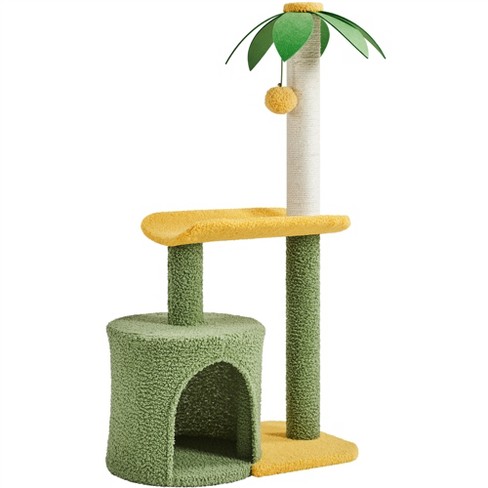 Yaheetech 37″ Tall Coconut Palm Cat Tree With Natural Sisal Rope Green ...