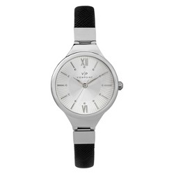 Women's Timex Easy Reader Watch With Leather Strap - Silver/black ...