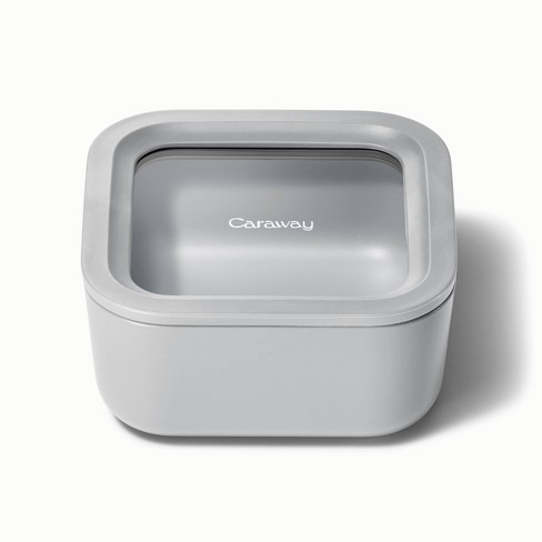Caraway Home Small Ceramic Coated Glass Food Storage Container Gray: 4. ...