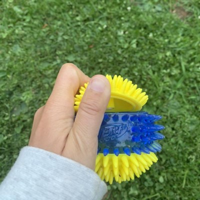 Nerf 2.7" Translucent Tpr 3-part Spike Led And Squeak Ball Dog Toy ...