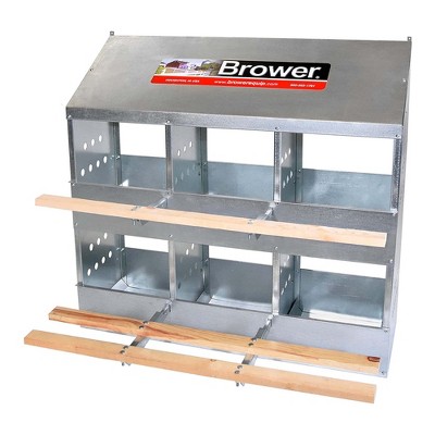 Brower 406b Galvanized Steel 6 Hole, 30 Bird Outdoor Poultry Nest ...