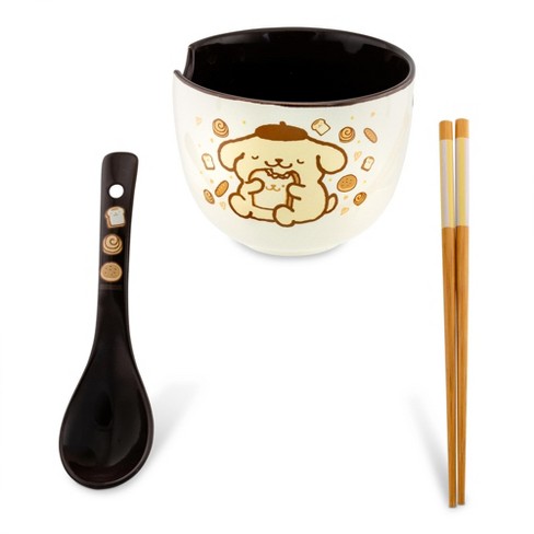 Silver Buffalo Sanrio Pompompurin 20-ounce Ramen Bowl With Chopsticks ...