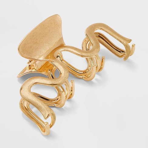 Metal Wavy Claw Hair Clip - Universal Thread™ Gold : Target