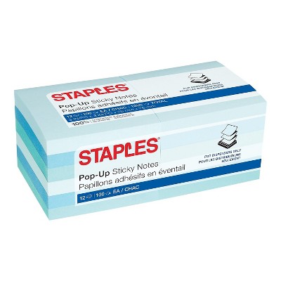 Staples Stickies Standard Notes 3" X 3" Assorted 100 Sh./pad 12 Pads/pk ...