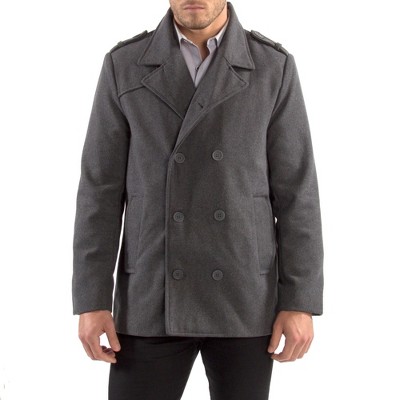 Alpine Swiss Jake Mens Wool Pea Coat Double Breasted Jacket Gray Xl ...