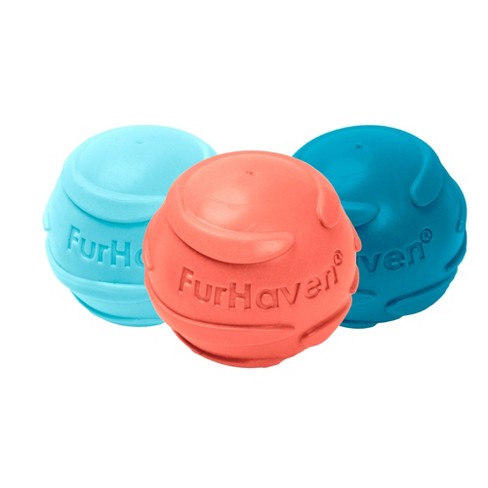 Furhaven Fetch N' Fun Tpr Ball With Squeaker For Dogs 3 Pack - Nautical ...