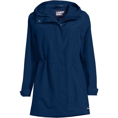 Lands' End Women's Waterproof Hooded Packable Raincoat - Large - Deep ...