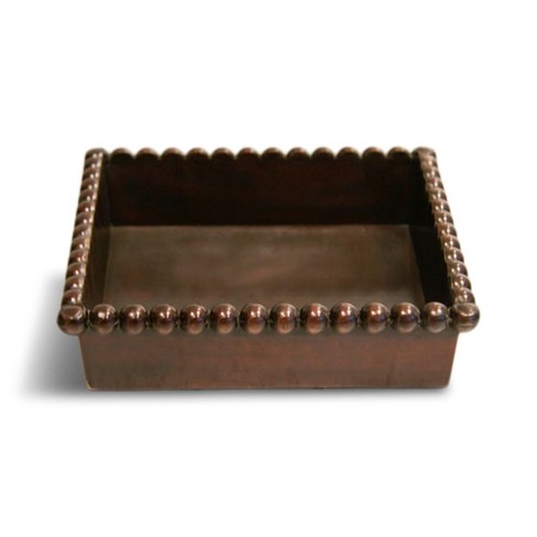 India Handicrafts 12637 Beaded Edge Detail 6 X 6 Inch Copper Cocktail ...