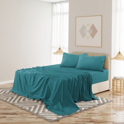 Twin Xl Sheet Set 3 Piece Soft Microfiber Solid Bed Sheets - Teal : Target