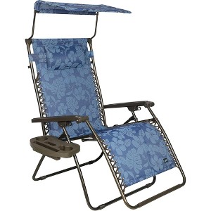 Bliss Hammocks 33" Wide XXL Zero Gravity Outdoor Lounge Chair w/ Canopy ...