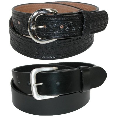 Ctm Men's Leather Removable Buckle Belts (pack Of 2), 42, Black ...