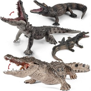 TEMI 4PCS Hippo Figurine Set - Safari Zoo Animal Toys with Cubs, Cake ...
