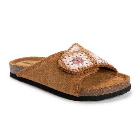 Muk Luks Womens Gigi Crochet Slide Sandal, Chestnut, 7 : Target