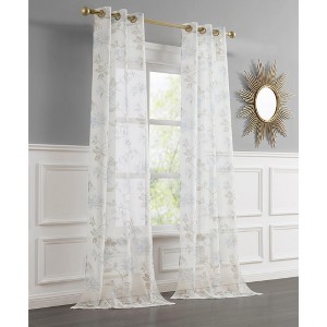 Dainty Home Jacqueline 2-Pack Linen Textured Metallic Light Filtering ...