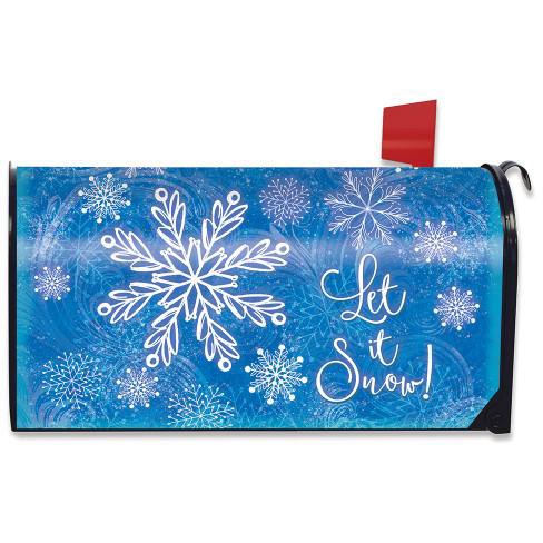 Glistening Snowflakes Winter Magnetic Mailbox Cover Let It Snow ...