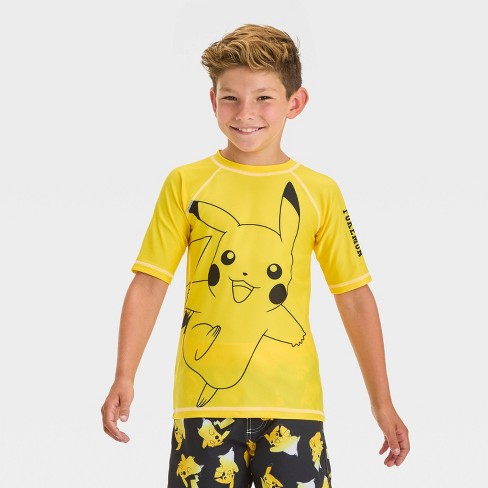 Boys' Pokemon Rash Guard Top - Yellow Xs : Target