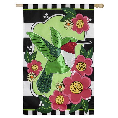 Evergreen Spring Hummingbird Applique House Flag 28 X 44 Inches Outdoor ...
