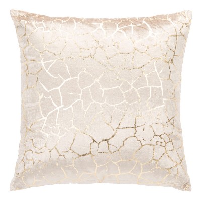 18"x18" Donnelou Metallic Foil Print Throw Pillow Gold - Saro Lifestyle ...