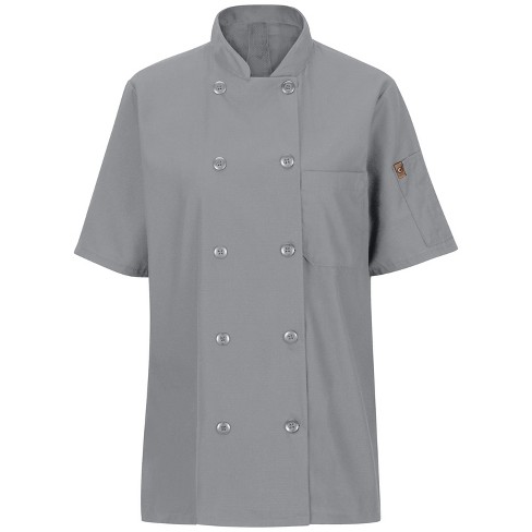 Red Kap Women's Short Sleeve Chef Coat With Oilblok + Mimix, Grey ...