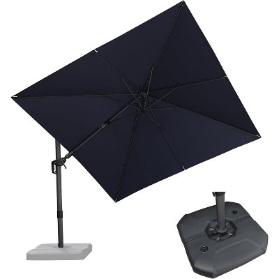 Purple Leaf 9x9 Ft Cantilever Umbrella Left-right Tilting Swivel Patio ...