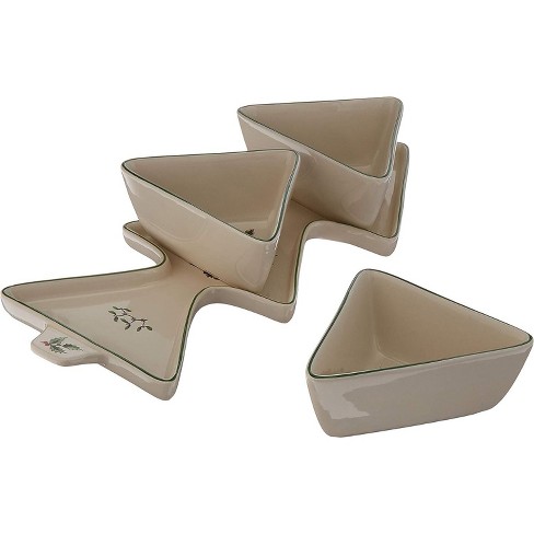 Spode Christmas Tree 4 Piece Stoneware Serving Set, 12-inch Tree Shaped ...