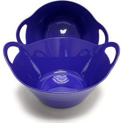 Mintra Home Plastic Bowls with Handles (Strong Purple, 4.5L Large 2pk ...
