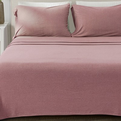 Ultra-soft Heathered Jersey Knit Cotten Blend Sheet Set - Great Bay ...