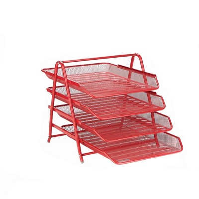 Mind Reader Desk Organizer With 4 Sliding Trays For Letters, Documents ...