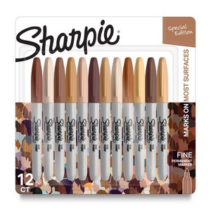 Sharpie 12pk Permanent Markers Fine Tip Portrait Colors: Brown Ink ...