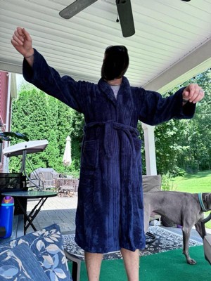 American Soft Linen Shawl Collor Warm Fleece Bathrobe, Mens And Womens ...