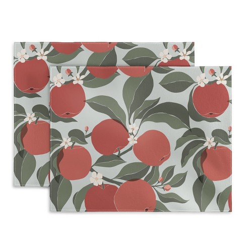 Cuss Yeah Designs Abstract Red Apples Set Of 2 Placemats - Deny Designs ...