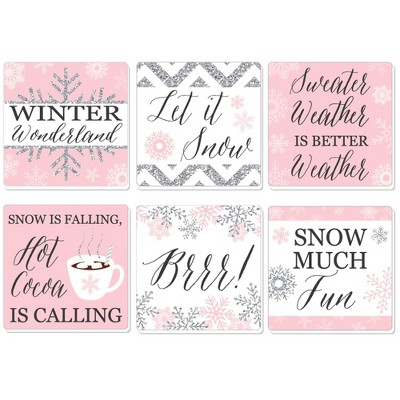 Big Dot Of Happiness Pink Winter Wonderland - Holiday Snowflake ...