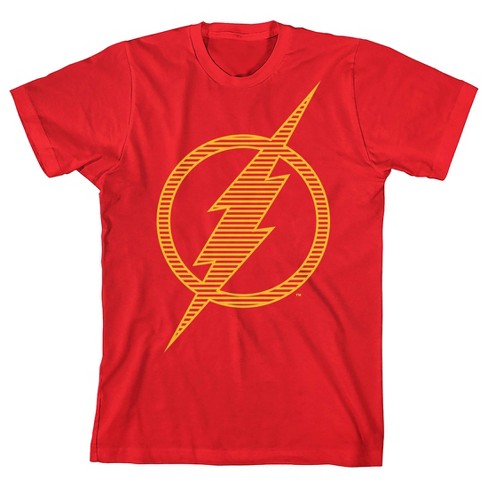 Flash Logo Line Pattern Boy's Red T-shirt-medium : Target