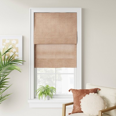 1pc Light Filtering Cordless Jute-like Roman Window Shade Dark Natural ...