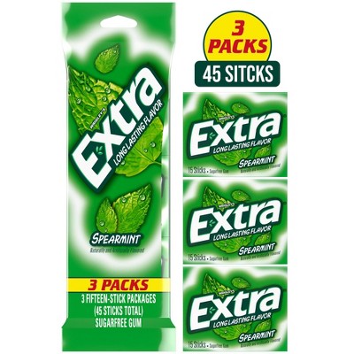 Extra Spearmint Sugar-free Gum Multipack - 15 Sticks/3pk : Target