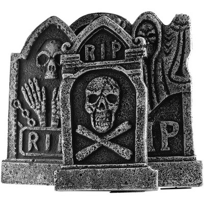 Prextex Halloween Decoration Foam Tombstone With Stake - 4pcs, Grary ...