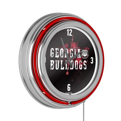 University Of Georgia Wordmark Retro Neon Wall Clock : Target