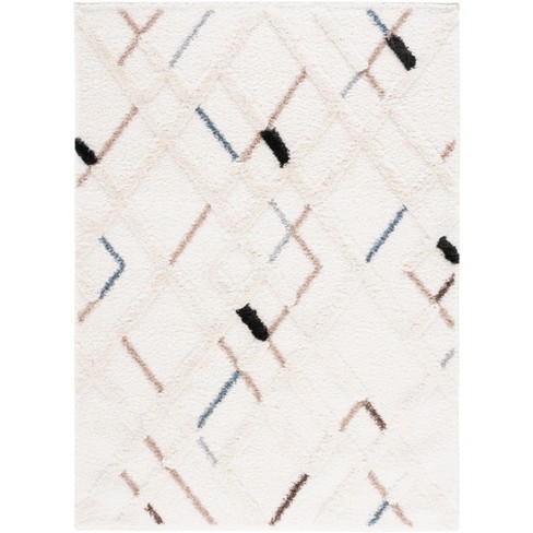 Hi-lo Shag Hls210 Power Loomed Area Rug - Light Beige/beige - 5'3"x7'6 ...