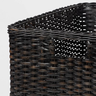 XL Washed Woven Rattan Crate Black - Brightroom™: Decorative Storage ...