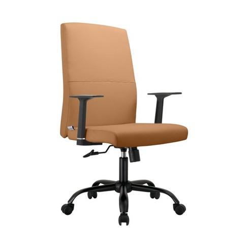 Leisuremod Evander Faux Leather Office Chair In Aluminum With ...