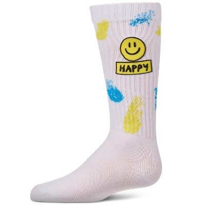 Memoi Girls "Happy Face" Cotton-Blend Knee High Sock with Splatter ...