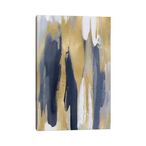 Converge Blue And Gold Iii By Jackie Hanson Unframed Wall Canvas ...