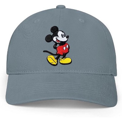 Disney Adult Men Baseball Cap, Mickey Mouse Adjustable Dad Hat Gray ...