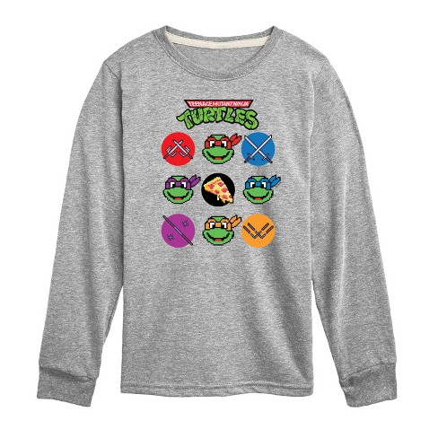 Boys' - Teenage Mutant Ninja Turtles - Turtles Grid Long Sleeve Graphic T-shirt : Target