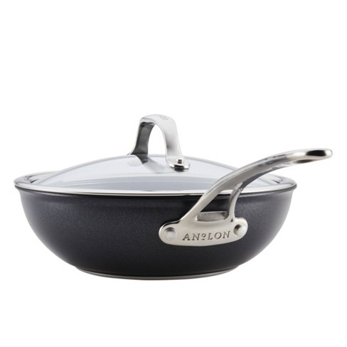 Anolon X Hybrid 10" Nonstick Induction Fry Wok With Lid Super Dark Gray ...