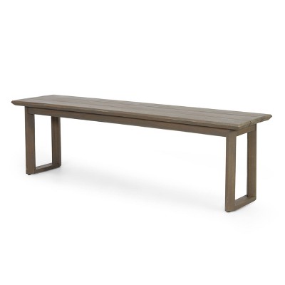 Coolbibila-patio Benches Teak With Cantilever Iron Legs, Garden Benches ...