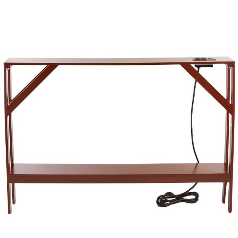 The Lakeside Collection Skinny Sofa Table With Outlet - Walnut : Target