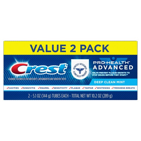 Crest Pro-health Advanced Deep Clean Mint Toothpaste - 5.1oz/2ct : Target
