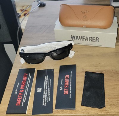 Ray-Ban Meta Wayfarer Glasses - Shiny Black Frames, Green Lenses: Smart ...